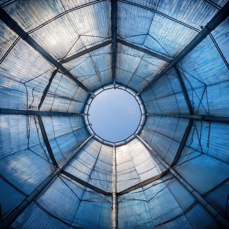 Circular View of a Construction Site with Scaffolding and Sky Above in ...
