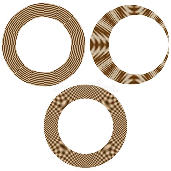 Circular Vintage Frames. Textured Round Border. Retro Ring Shapes ...