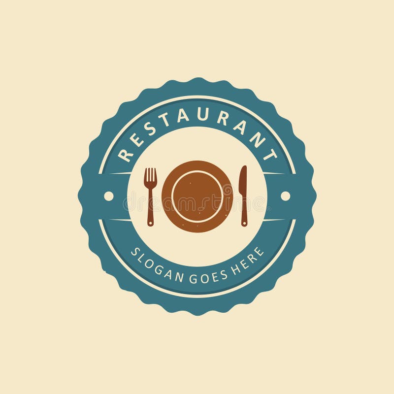 Circular Vintage Restaurant Logo Badge Stock Vector - Illustration of ...