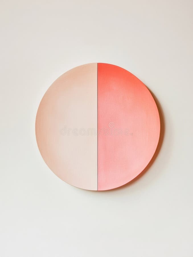 Contemporary Circular Wall Art in Soft Hues Displayed on a Plain ...