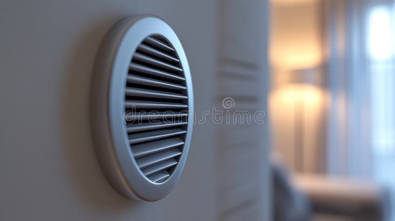 Circular Wall Vent in Modern Home Interior. Stock Photo - Image of ...