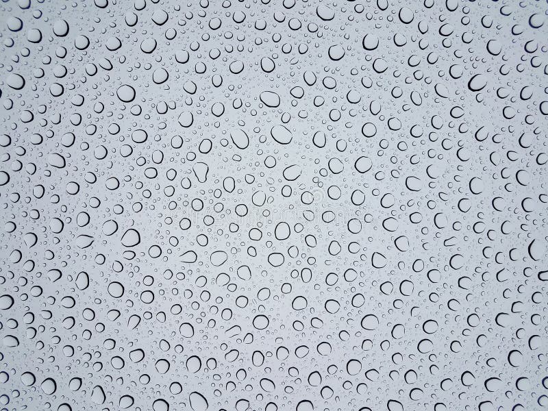 Circular Water Droplets or Drops on Glass Window from Rain Stock Photo ...