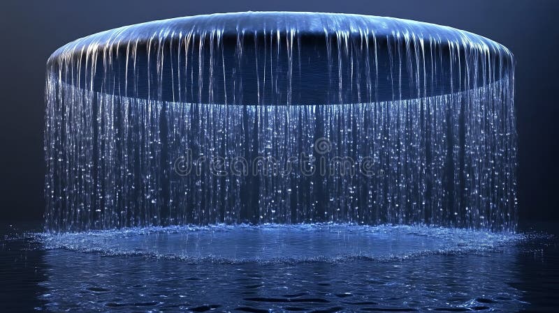 Circular Water Feature Cascading Downwards Stock Illustration ...