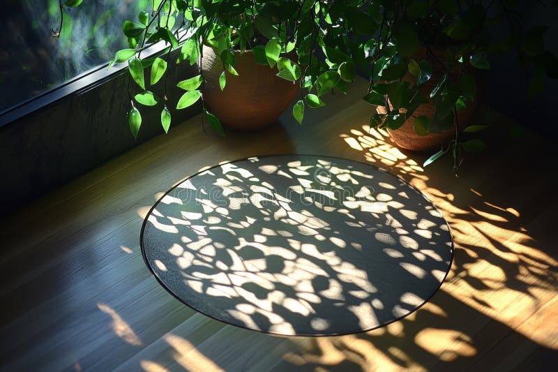 Circular Water Feature Surrounded by Greenery in a Modern Setting Stock ...