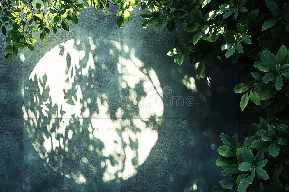 Circular Water Feature Surrounded by Greenery in a Modern Setting Stock ...