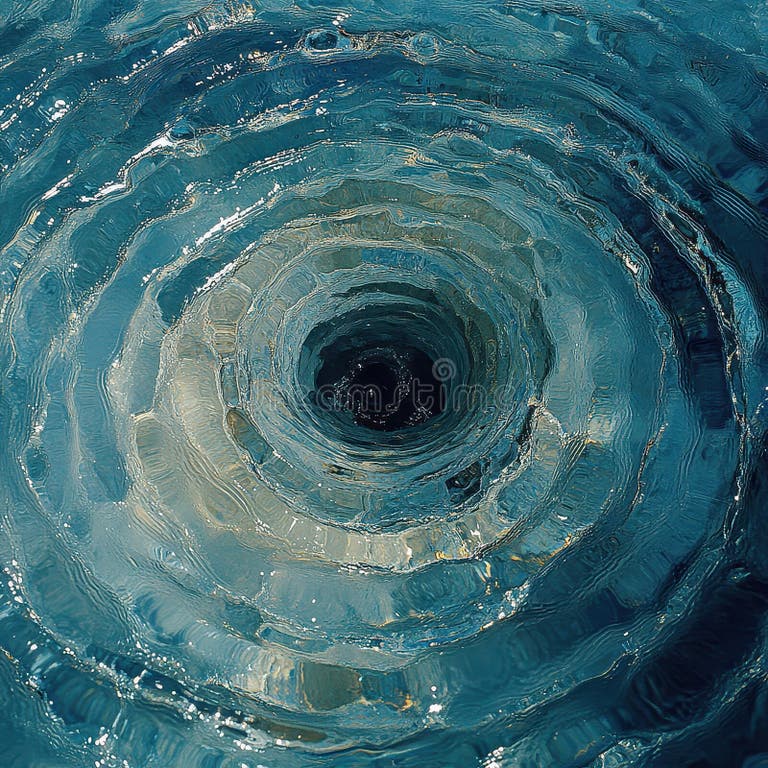 Circular Water Ripples Creating Patterns in Clear Blue Water Stock ...