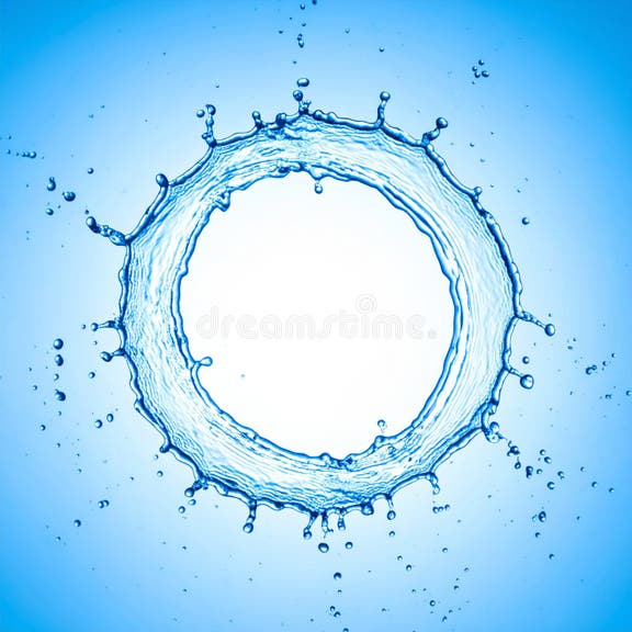 Circular Water Splash with Clear Drops Forming Crown Pattern on Light ...