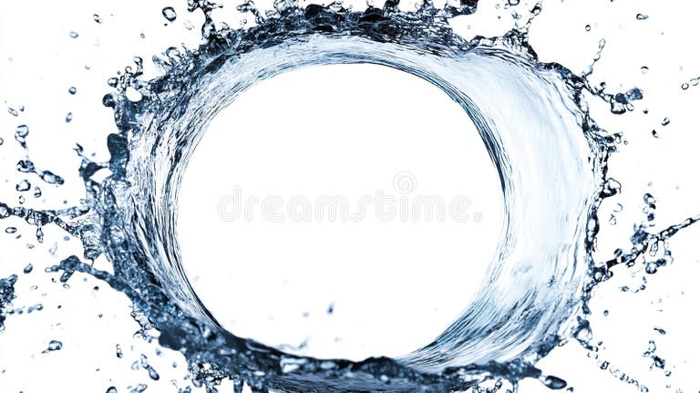 Circular Water Splash Isolated on White Background Stock Illustration ...
