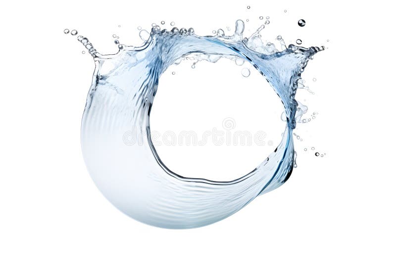 Circular Water Splash Wave Isolated on White Background. Generative AI ...