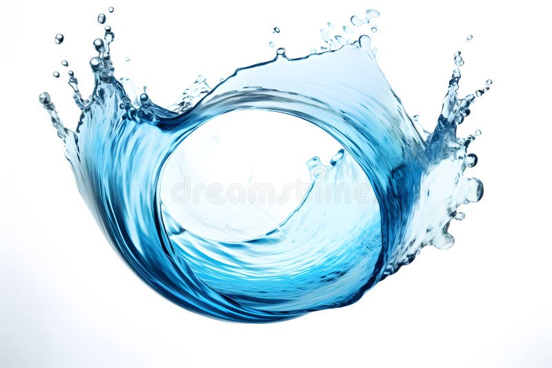 Circular Water Splash Wave Isolated on White Background. Generative AI ...