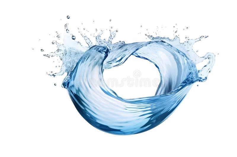 Circular Water Splash Wave Isolated on White Background. Generative AI ...
