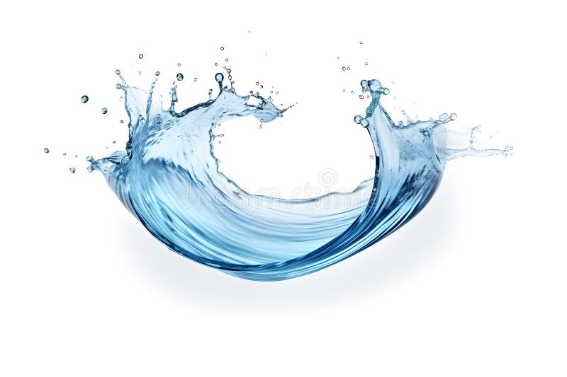 Circular Water Splash Wave Isolated on White Background. Generative AI ...