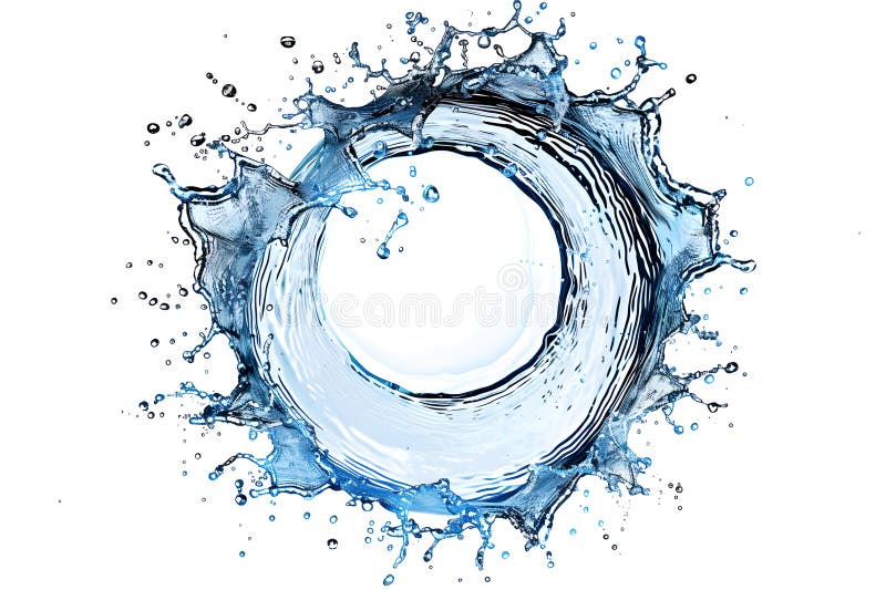 Circular Water Splash on White Background Stock Photo - Image of ...