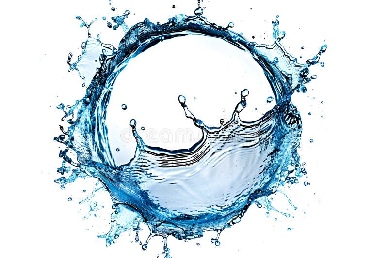 Circular Water Splash on White Background Stock Image - Image of liquid ...
