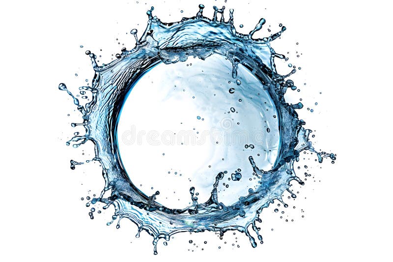 Circular Water Splash on White Background Stock Photo - Image of wave ...