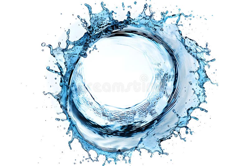 Circular Water Splash on White Background Stock Image - Image of ...