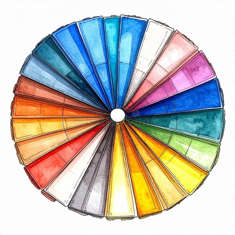 Circular Watercolor Color Palette Wheel Stock Illustration ...