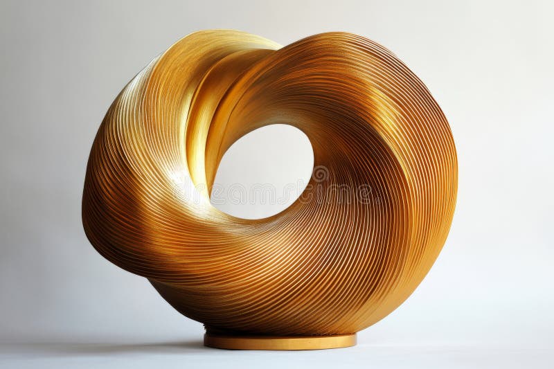 Circular Wave Gold Gently Spiraling Outward Fluid Motion Creating ...