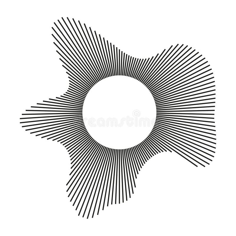 Circular Wave, Sound Ring Lines Mockup. Radial Frame Layout. Wavy Frame ...