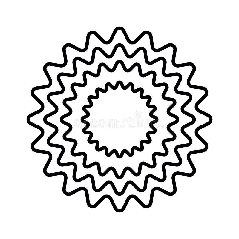 Circular Waves Geometric Shape Stock Vector - Illustration of effect ...