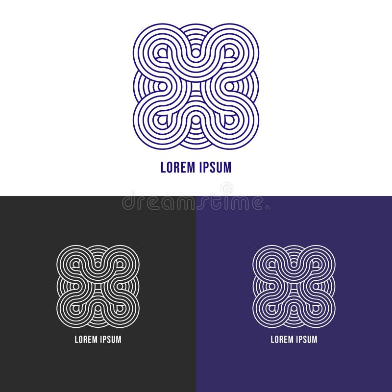 Circular Wavy Line Logo Design Stock Vector - Illustration of family ...