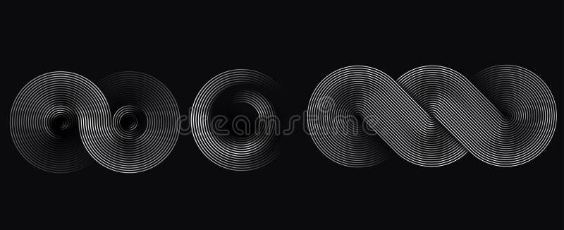 Circular Wavy Spiral Infinity Symbol, Sound Wave Rhythm from Lines ...