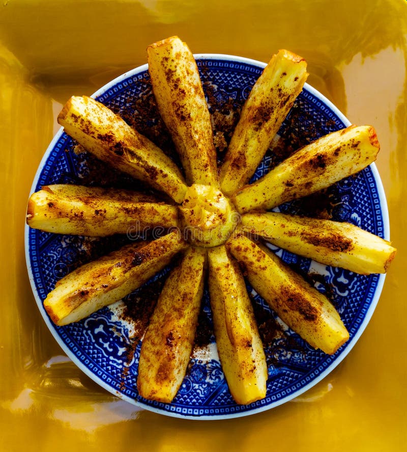 Circular Wheel Shape of a Cooked and Cored Apple Section Stock Image ...