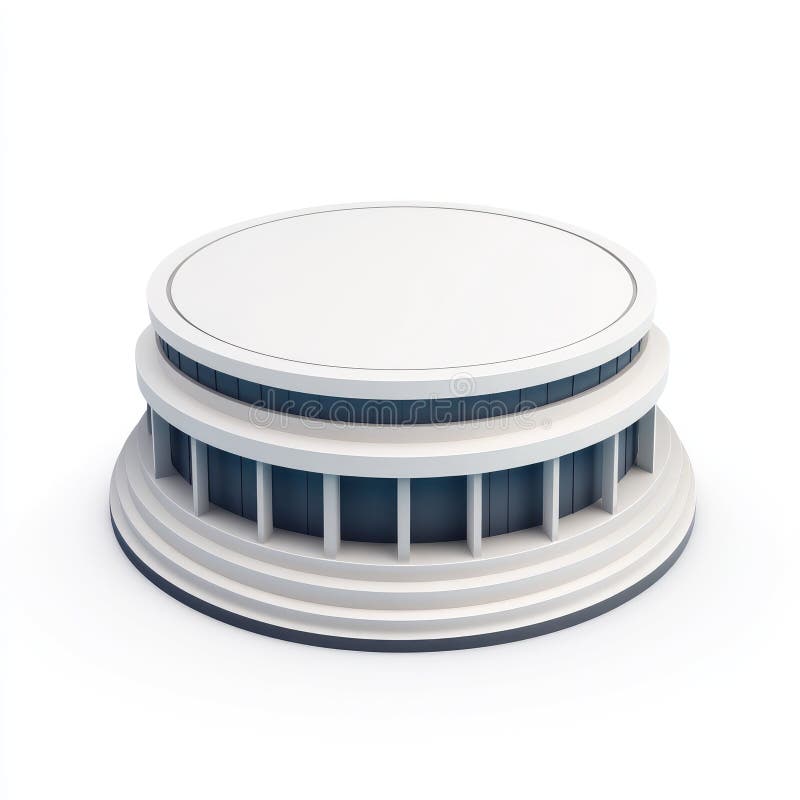 Circular Stage with Columns, Elegant White Platform for Product Display ...