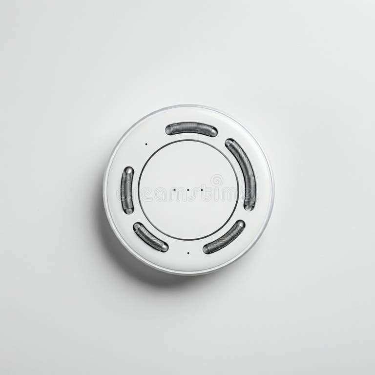 Circular White Electronic Device Mounted on a Ceiling, Resembling a ...