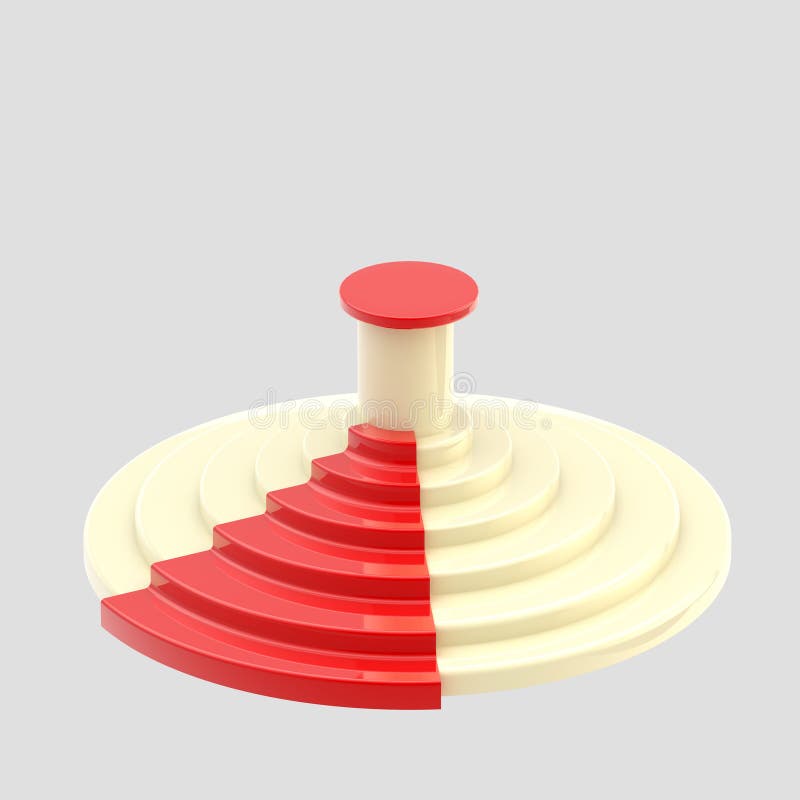 Circular White Podium with a Red Carpet Isolated Stock Illustration ...