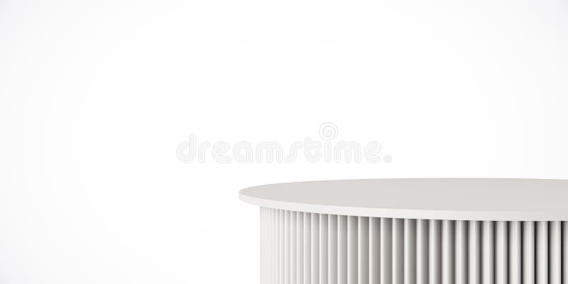 Circular White Table Isolated on a White Background. 3D Rendering Stock ...