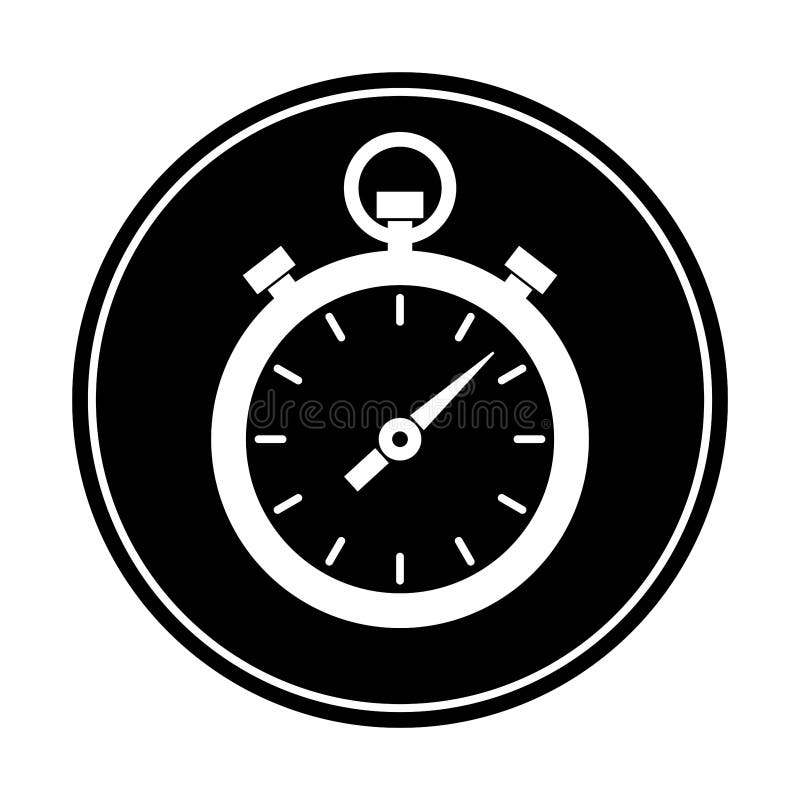 Circular, White Timer/stopwatch Silhouette Icon. Monochrome Icon Stock ...