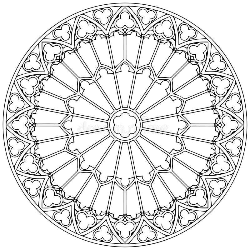 Circular Window Made of Stained Glass Vector Stock Vector ...