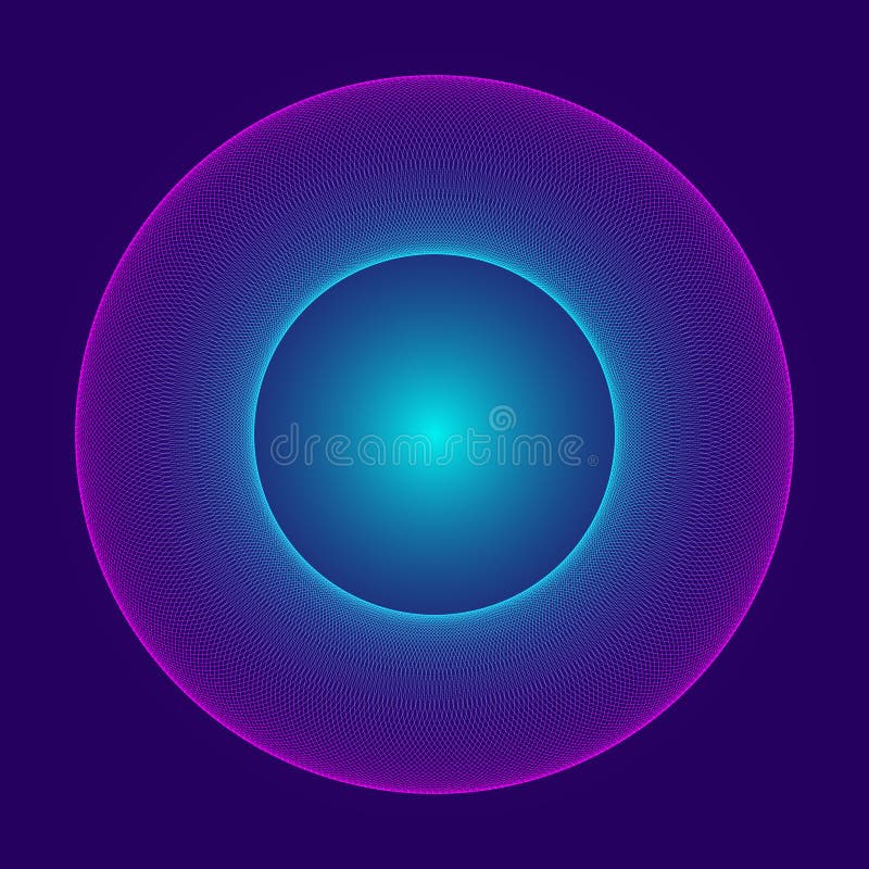 Circular Wireframe As Logo Element or Frame. Digital Abstract ...