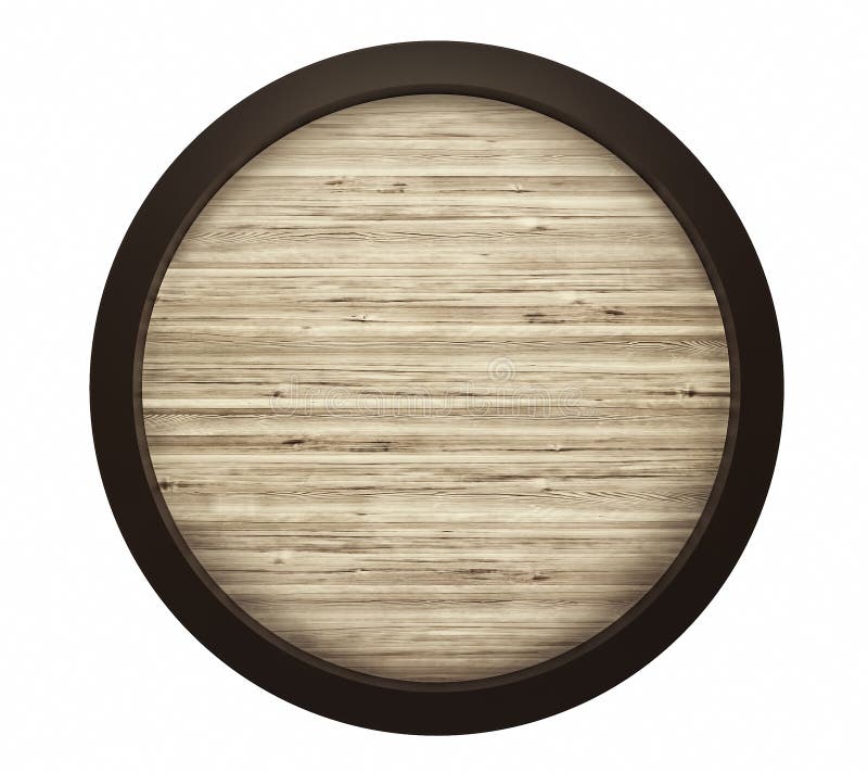 Circular Wood Frame on White Background. 3d Render Stock Illustration ...