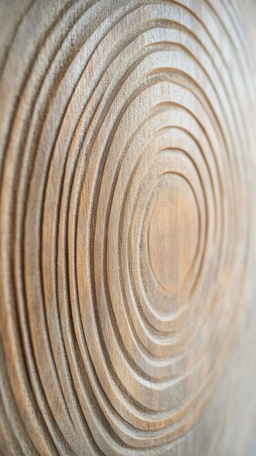 Circular Wooden Design with Concentric Rings Creates a Rustic Aesthetic ...