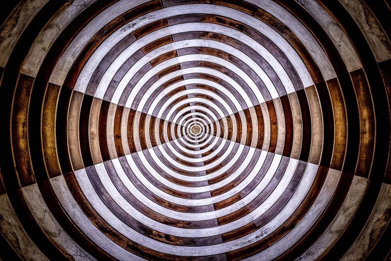 Circular Wooden Floor Pattern, Hypnotic Effect, Interior Design ...