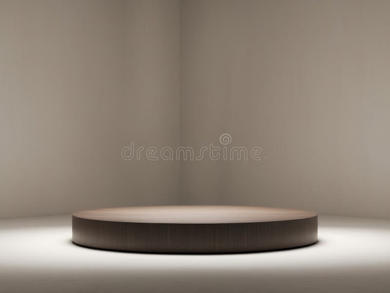 Circular Wooden Platform Middle Dark Room is Made the Empty Cylinder ...
