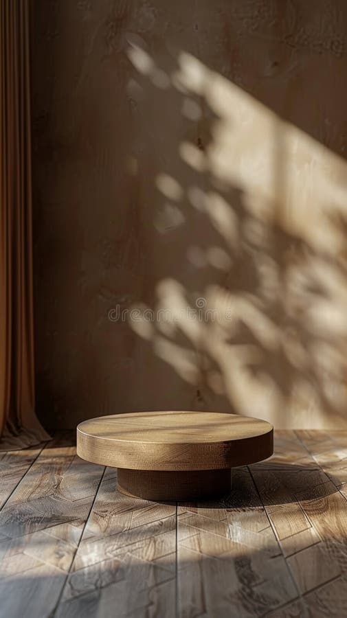 Illuminated Circular Platform Against Wooden Wall Stock Photos - Free ...