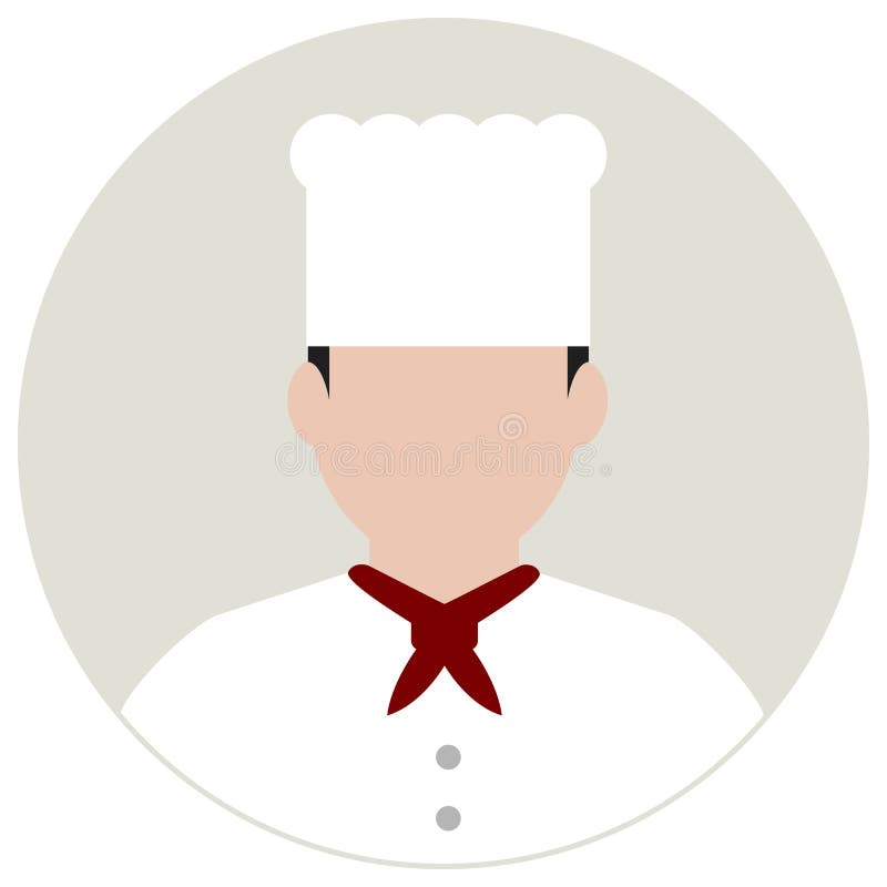 Circular Worker Avatar Icon Illustration Upper Body / Chef, Cook Stock ...