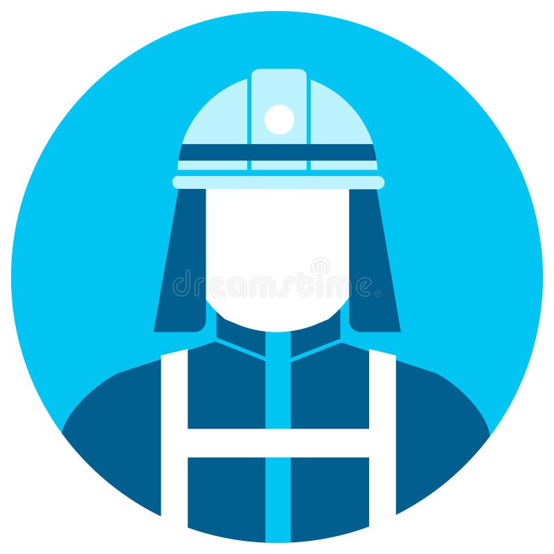 Circular Worker Avatar Icon Illustration Upper Body / Blue Collar ...