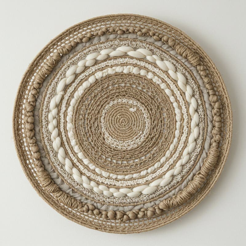 Circular Woven Wall Decor with Multiple Concentric Layers. Stock ...