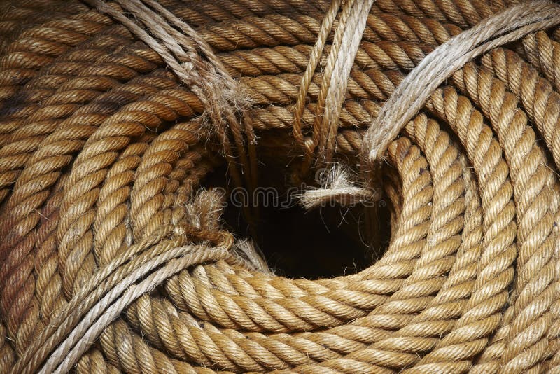Circular wrapped rope. stock photo. Image of single, objectsequipment ...