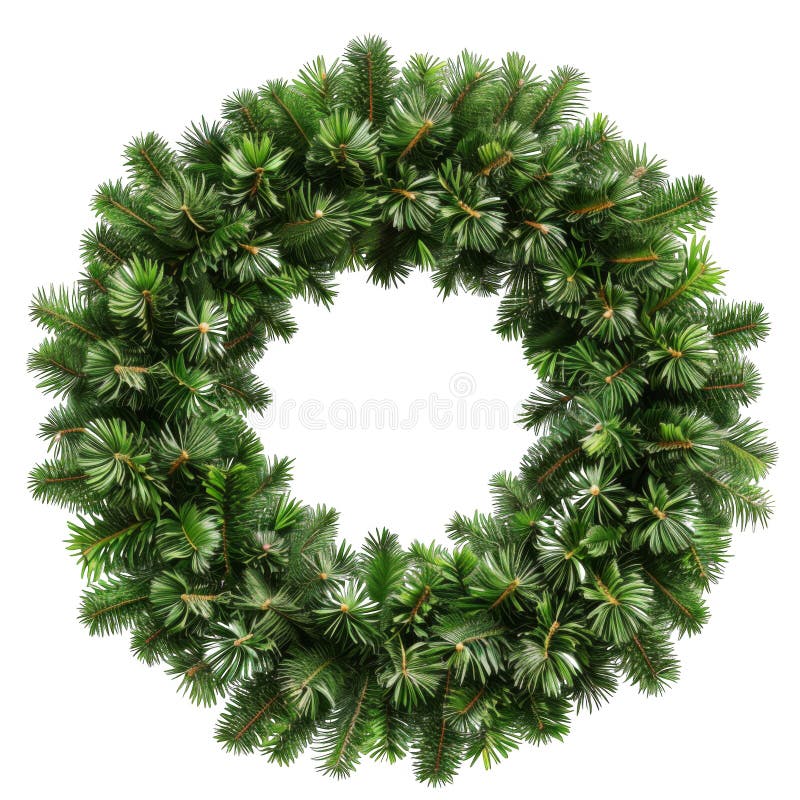 A Circular Wreath of Green Evergreen Branches Stock Image ...