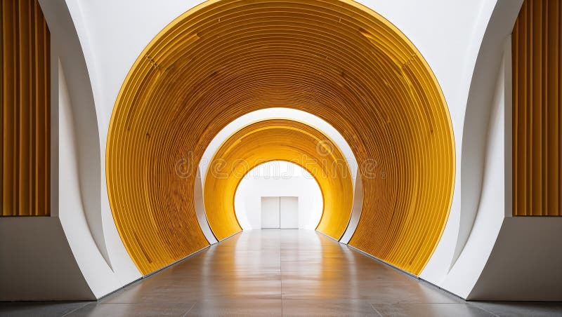 Circular Yellow Arches Form an Endless, Mesmerizing Tunnel Stock ...