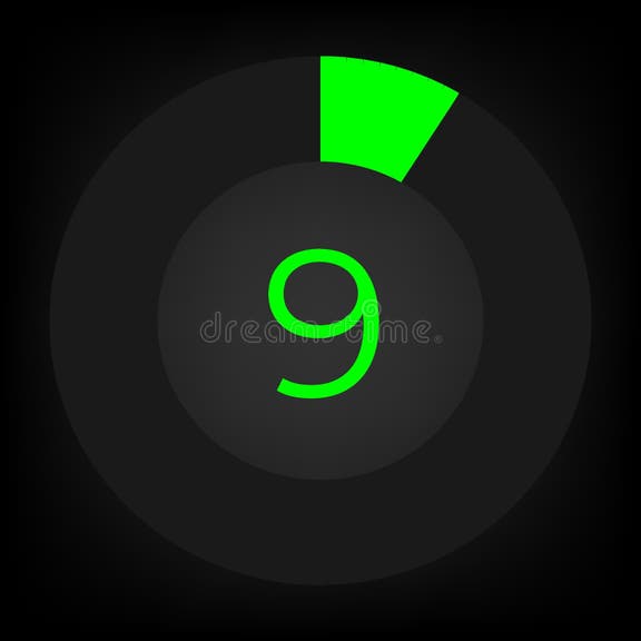 Circulate Progress Bar with Numeric Count at the 9 Stock Vector ...