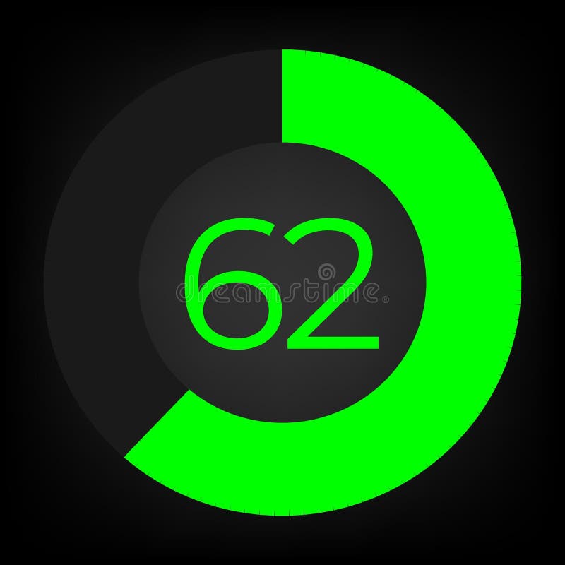 Circulate Progress Bar with Numeric Count at the 62 Stock Vector ...