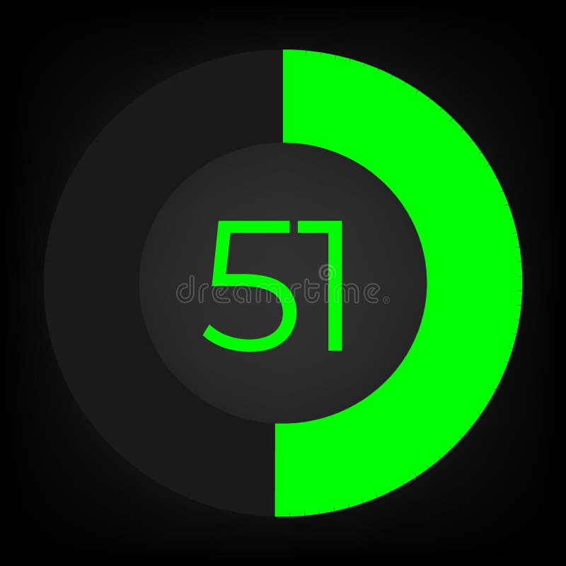 Circulate Progress Bar with Numeric Count at the 51 Stock Vector ...