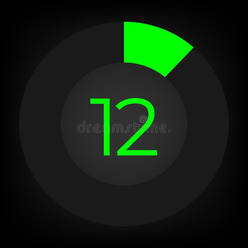 Circulate Progress Bar with Numeric Count at the 12 Stock Illustration ...