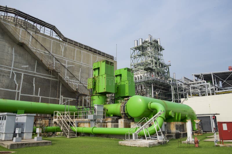 Pump And Pipes At Cooling Tower Stock Photo - Image of motor, fluid ...